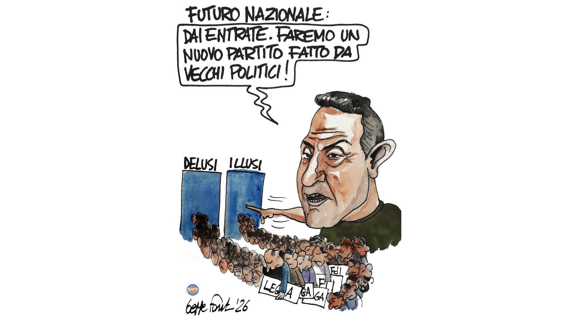 La casa dei delusi - La vignetta di Fantin 11/06/2026 - Sedute Satiriche